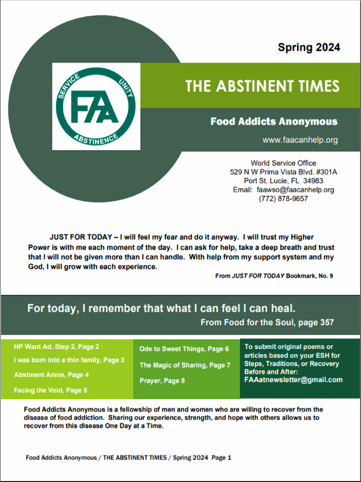 Abstinent Times Newsletter | Food Addicts Anonymous